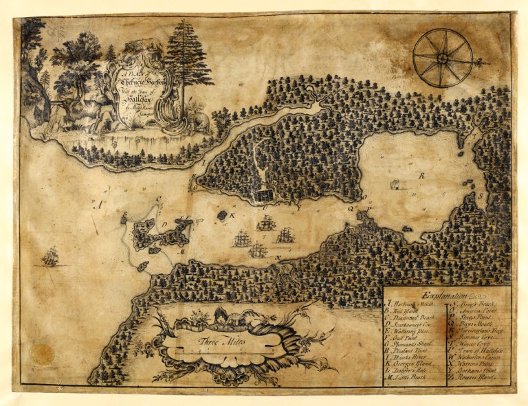 Early Map of Halifax, by Moses Harris, 1749